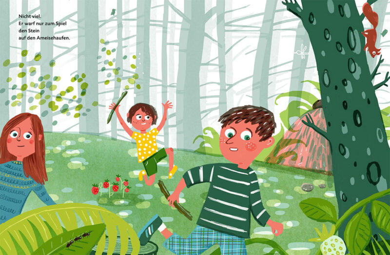 Ein Riese warf einen Stein – Sabine Kranz · Illustration